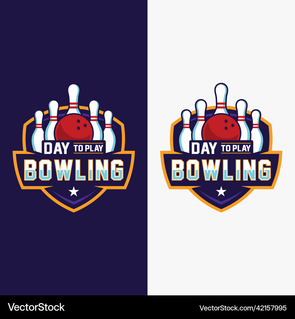 Professional bowling tournament badge logo design – Royalty-Free Vector ...