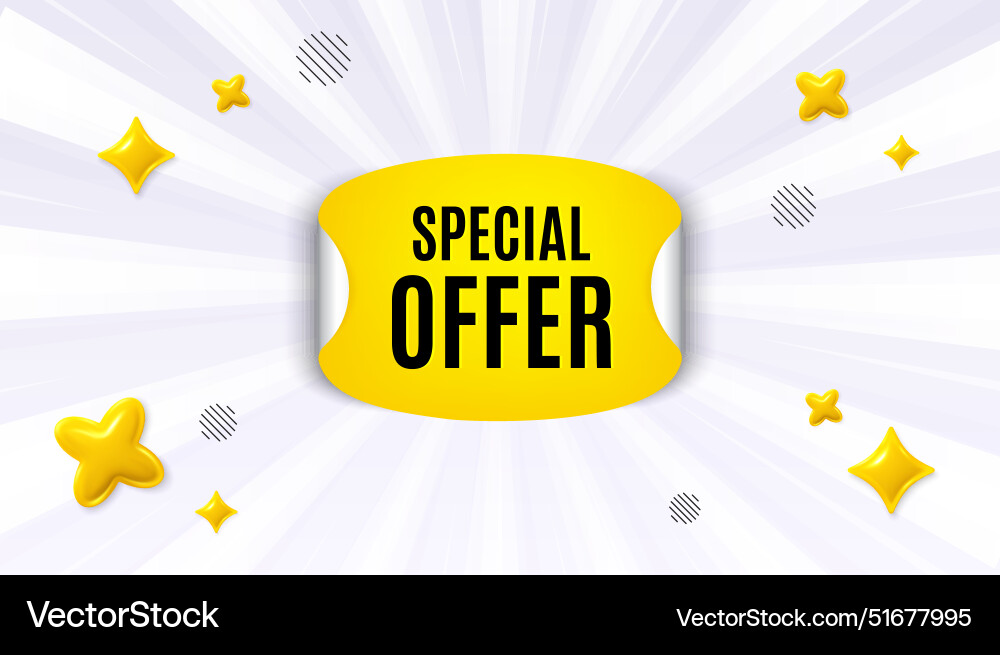 Special offer sticker discount paper banner Vector Image