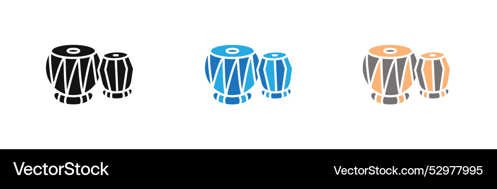 Tabla icon line art logo set Royalty Free Vector Image
