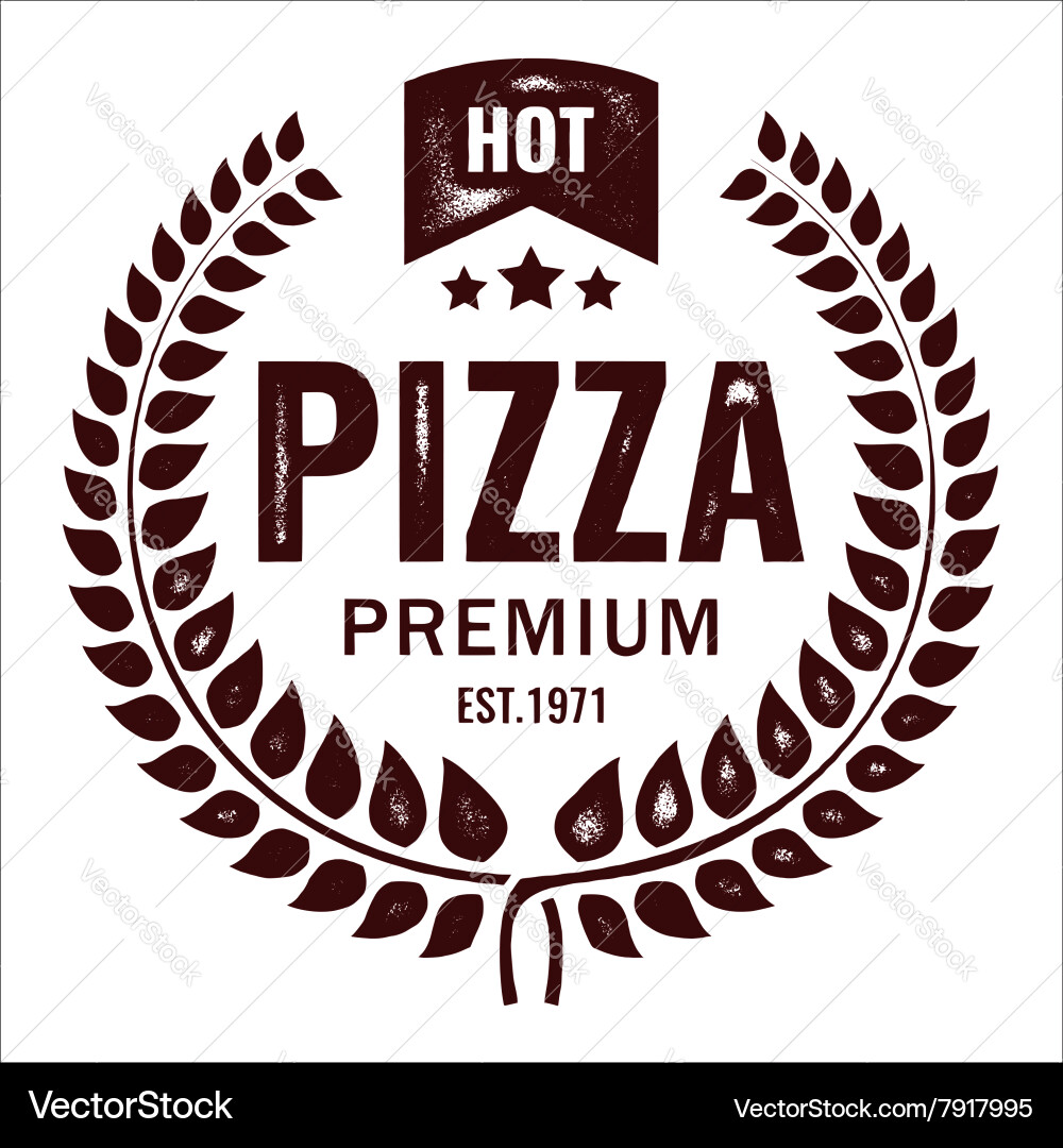 Vintage pizza logo stamp Royalty Free Vector Image