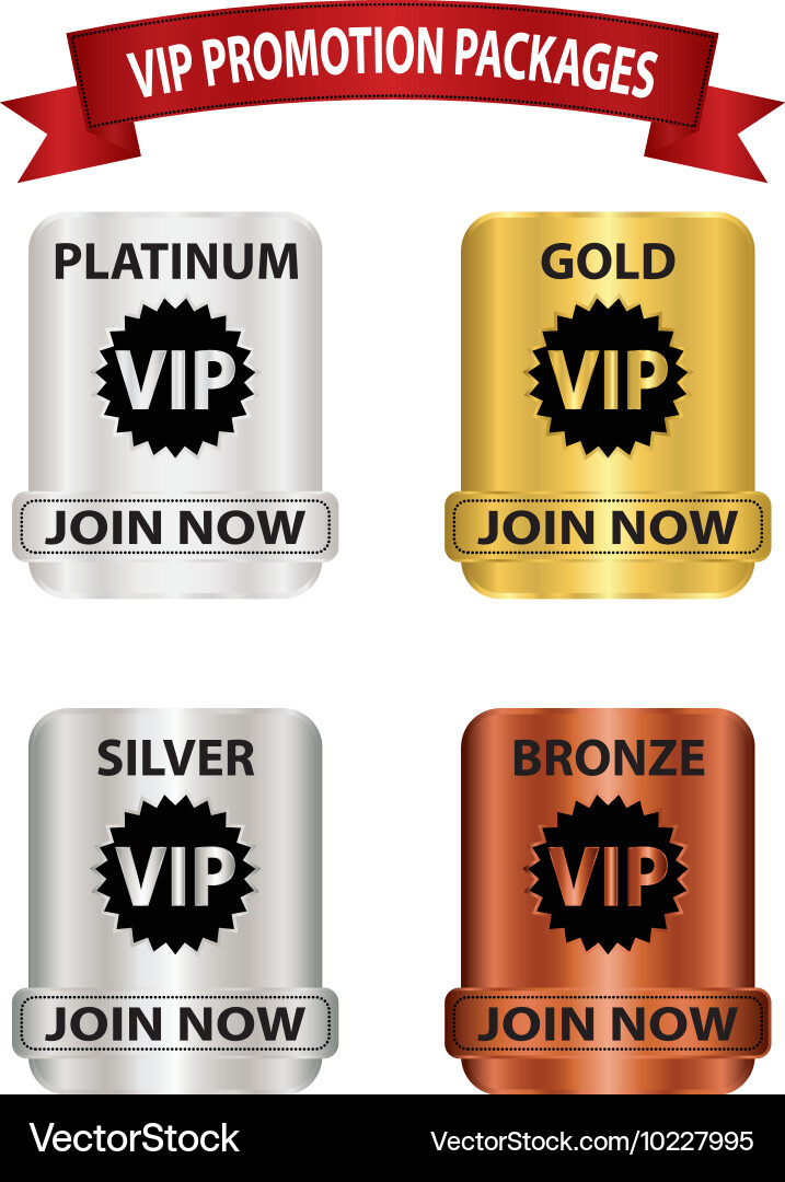Vip promotion package buttons Royalty Free Vector Image