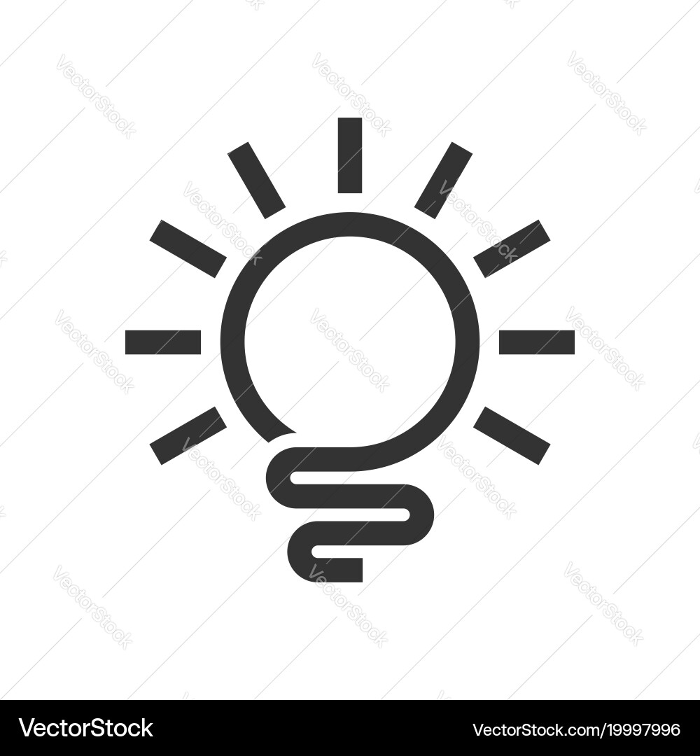 Abstract light bulb line art logo symbol design Vector Image