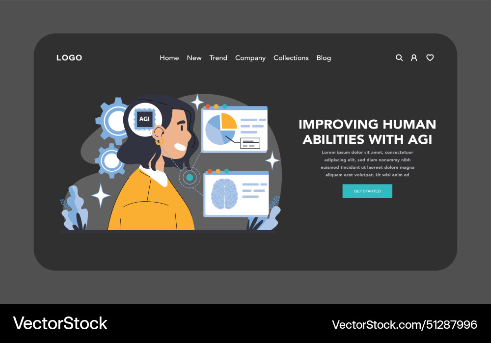 Agi concept flat Royalty Free Vector Image - VectorStock