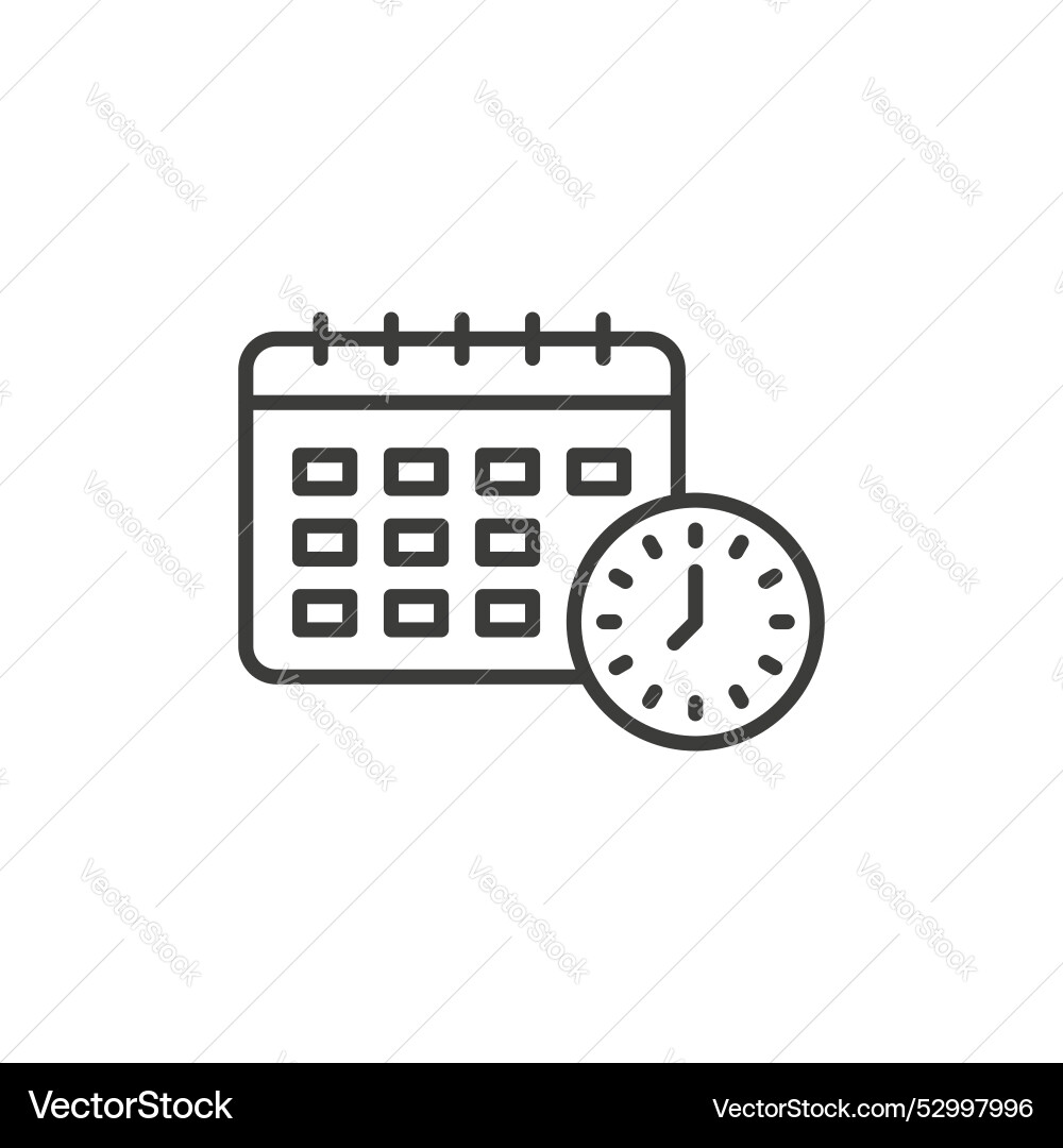 Calendar clock icon set appointment date reminder Vector Image