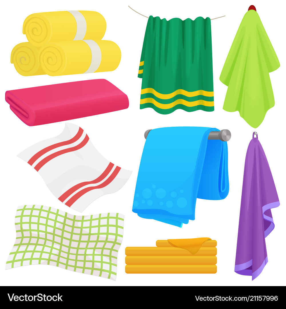 Colorful Cartoon Towels Royalty Free Vector Image