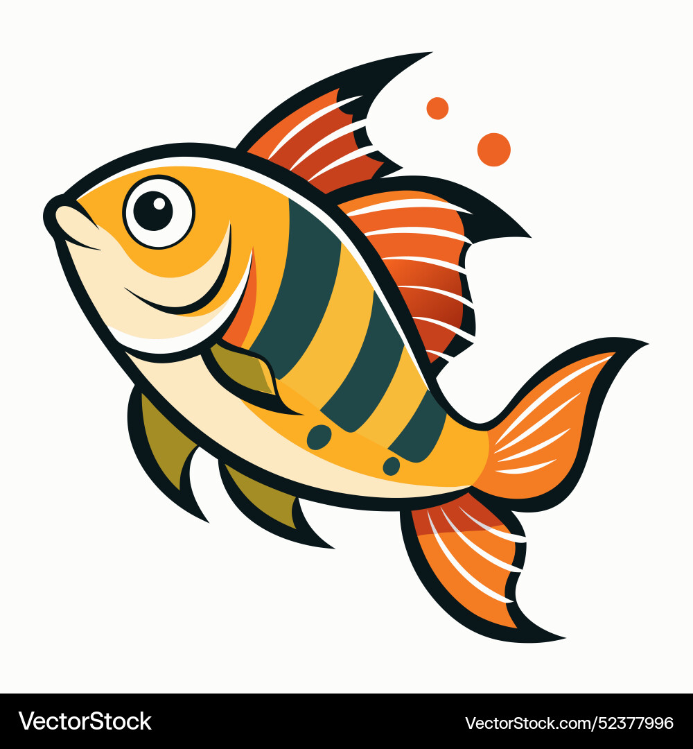 Crucian carp fish angry kawaii Royalty Free Vector Image