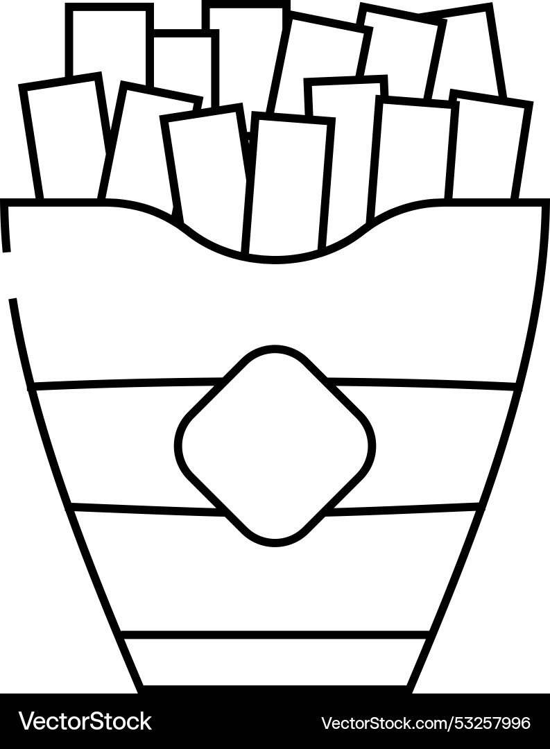 French fries line icon Royalty Free Vector Image