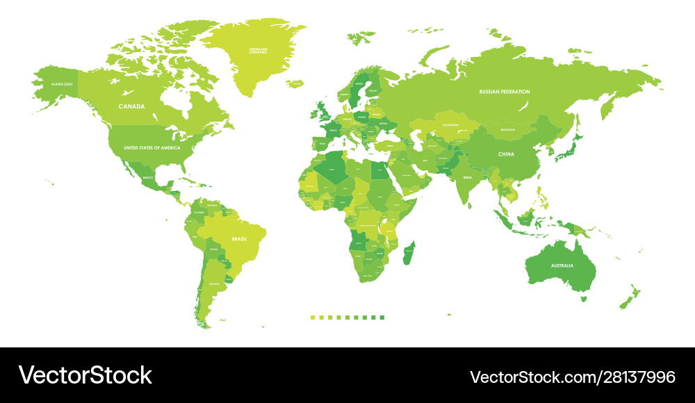 High detailed political countries world map Vector Image
