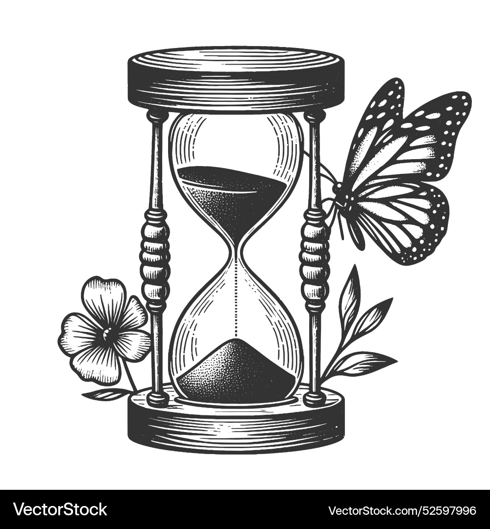 Hourglass butterfly flower Royalty Free Vector Image
