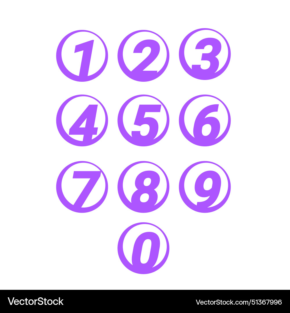 Numbers symbol set Royalty Free Vector Image - VectorStock