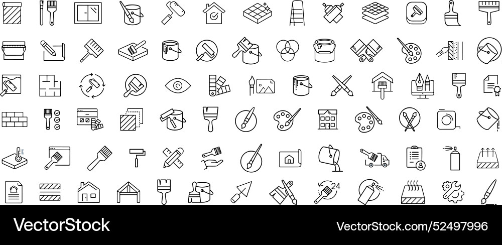 Painter icons pixel perfect renovation tool Vector Image