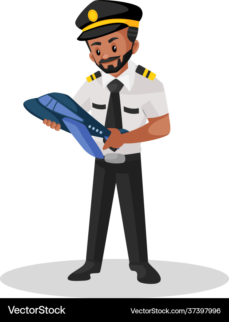 Pilot cartoon character Royalty Free Vector Image