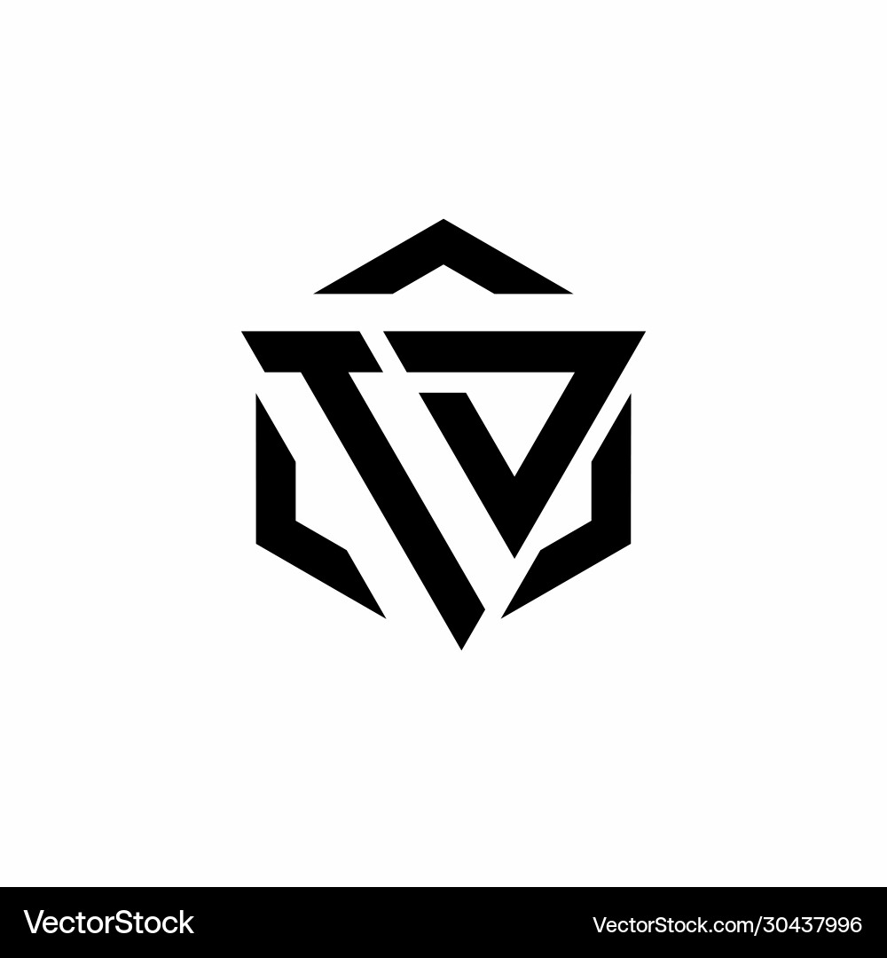Td logo monogram with triangle and hexagon modern Vector Image