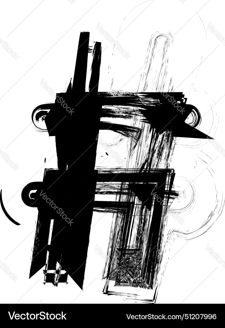 Textured font with an eroded rough letterpress Vector Image