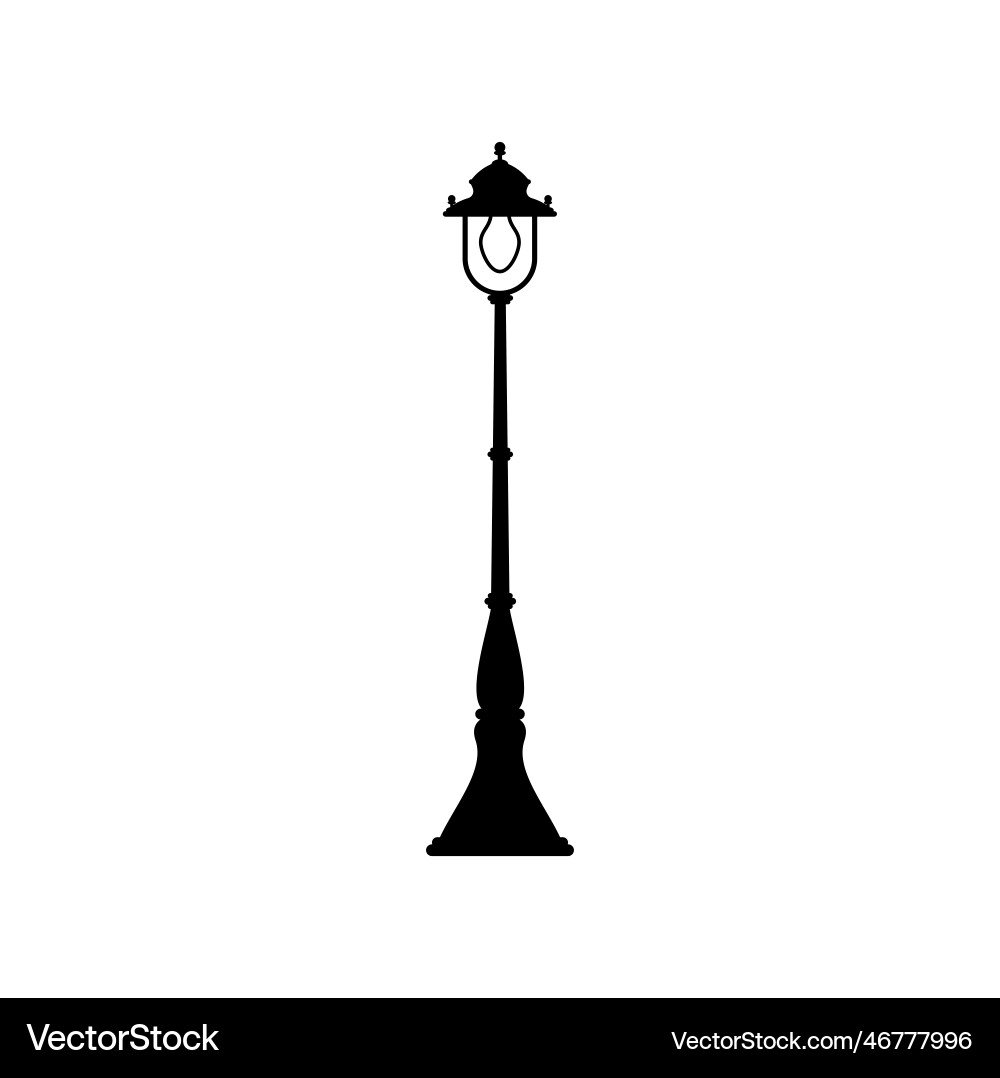 Vintage steel lamp pole post column light lantern Vector Image