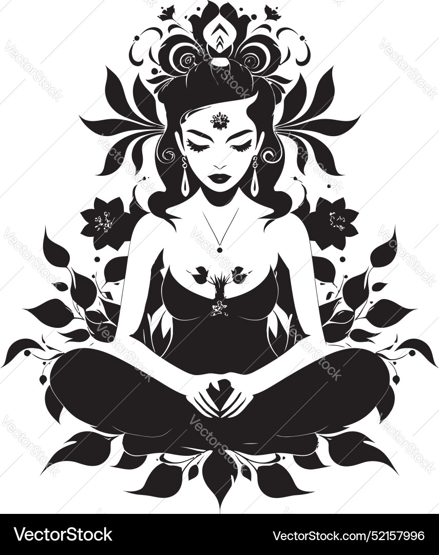 Witchy bloom harmony floral witch design Vector Image