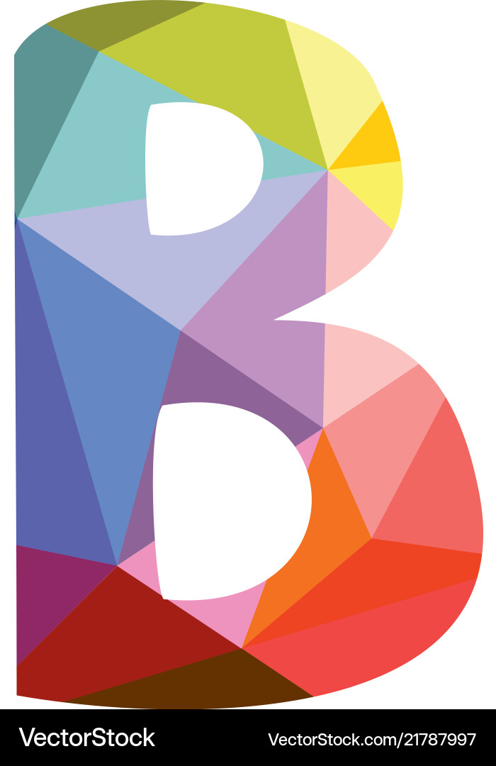 B colorful letter isolated on white background Vector Image