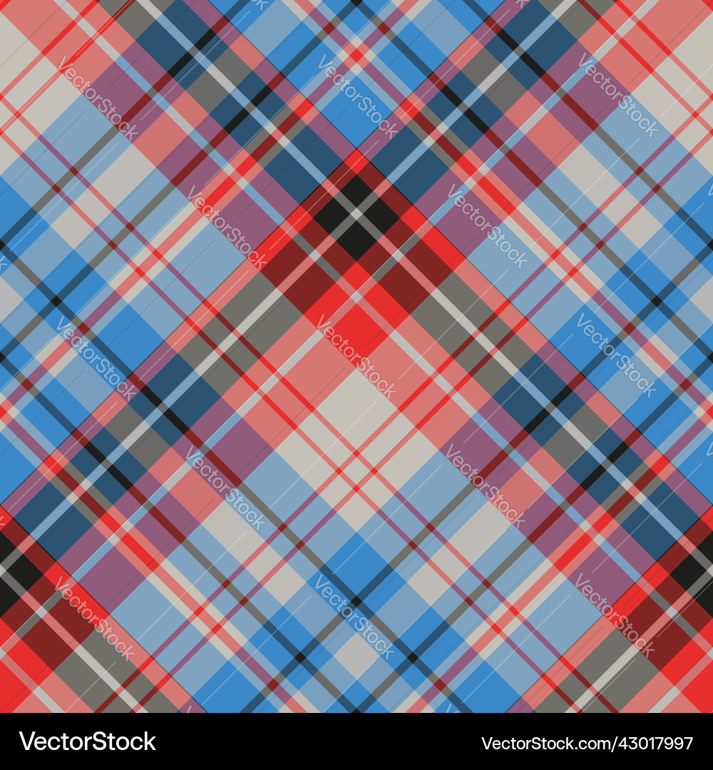 Blue Red Plaid Seamless Pattern Royalty Free Vector Image