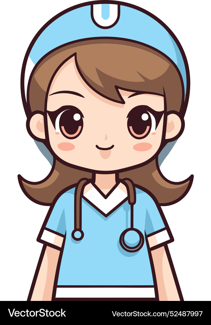 Caring nurse character avatar Royalty Free Vector Image