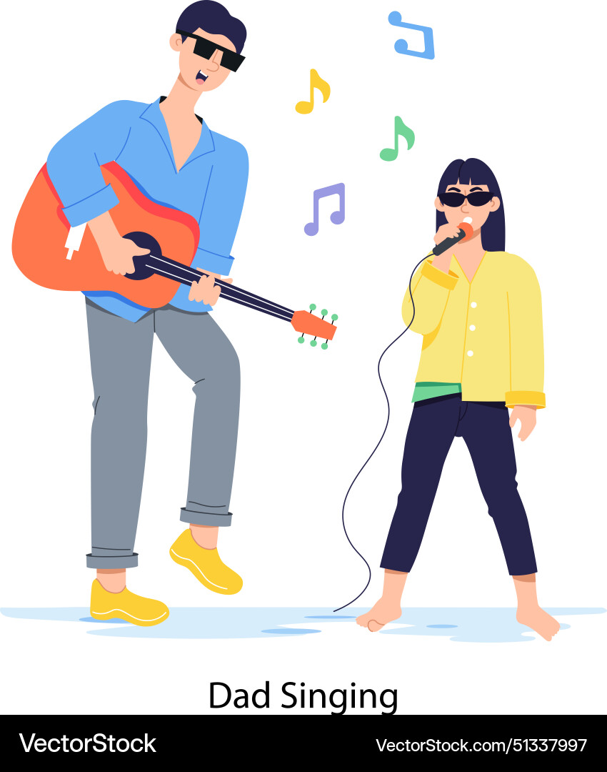 Dad singing Royalty Free Vector Image - VectorStock
