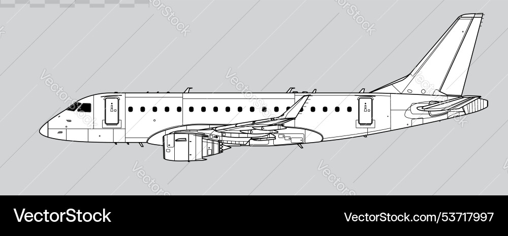 Embraer e-170 Royalty Free Vector Image - VectorStock