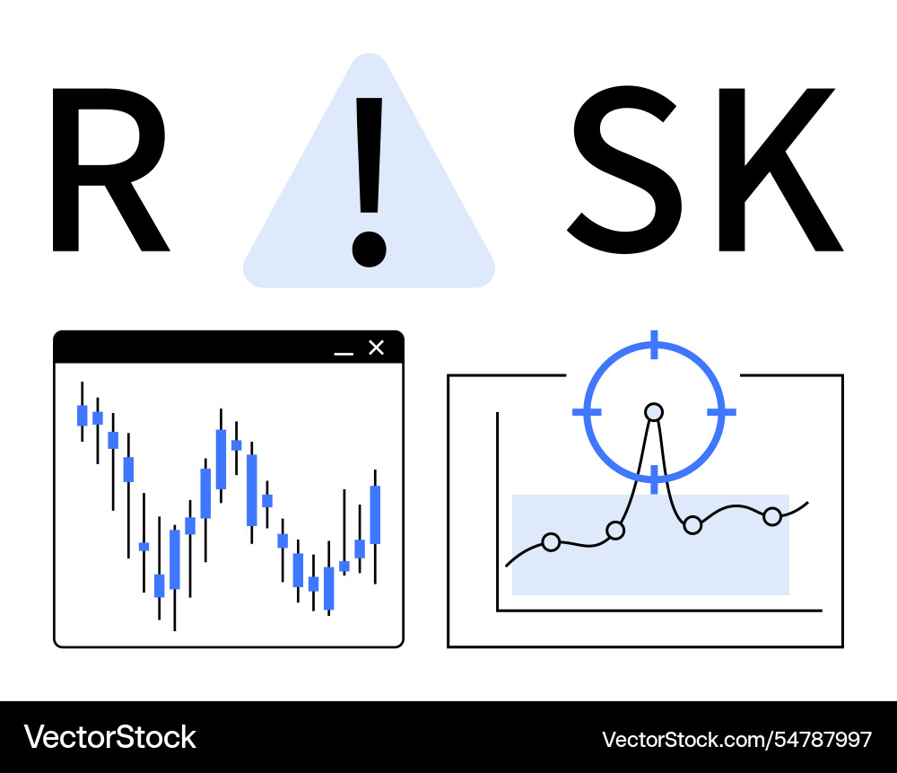 Financial risk analysis concept with charts Vector Image