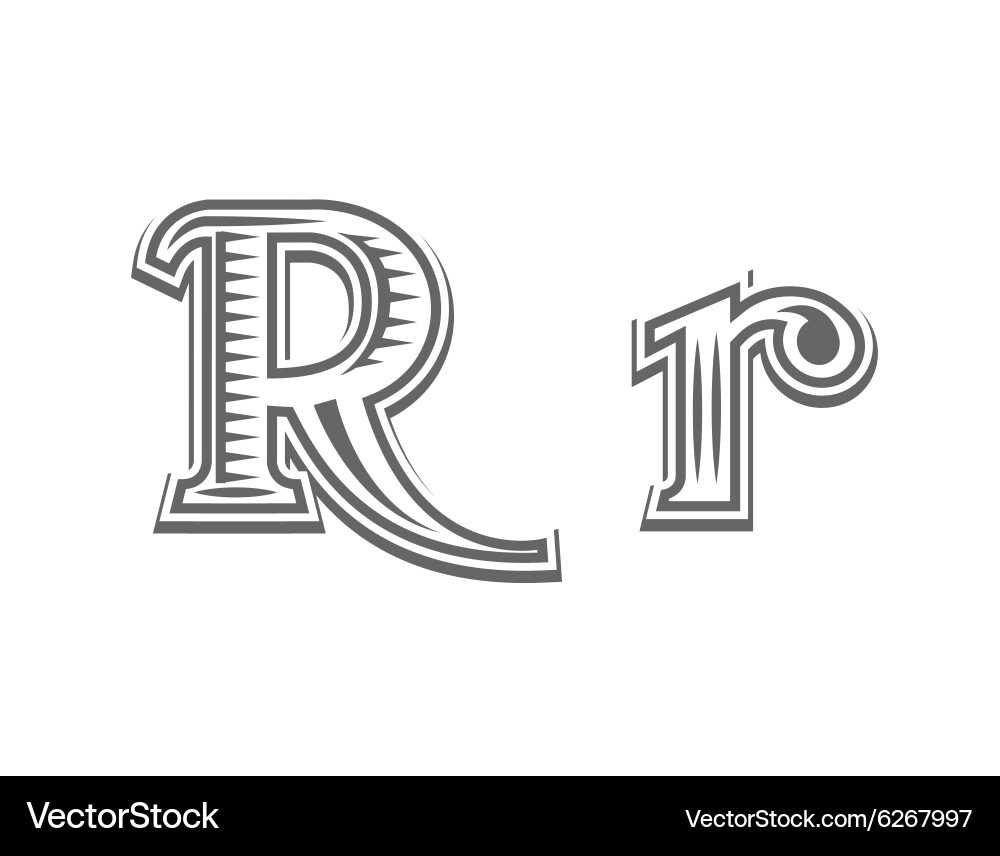 Letter R Tattoos Gallery Letter R Gothic Style Stock Vector By
