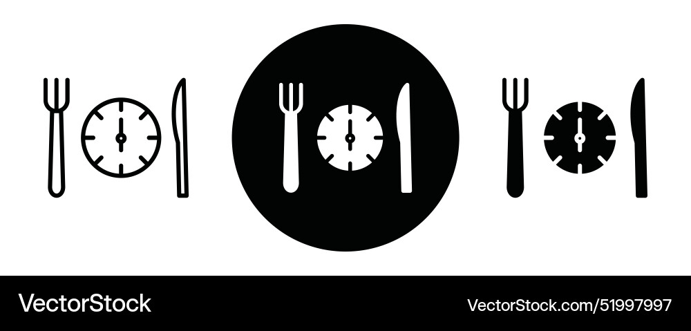 Intermittent fasting outline icon collection Vector Image