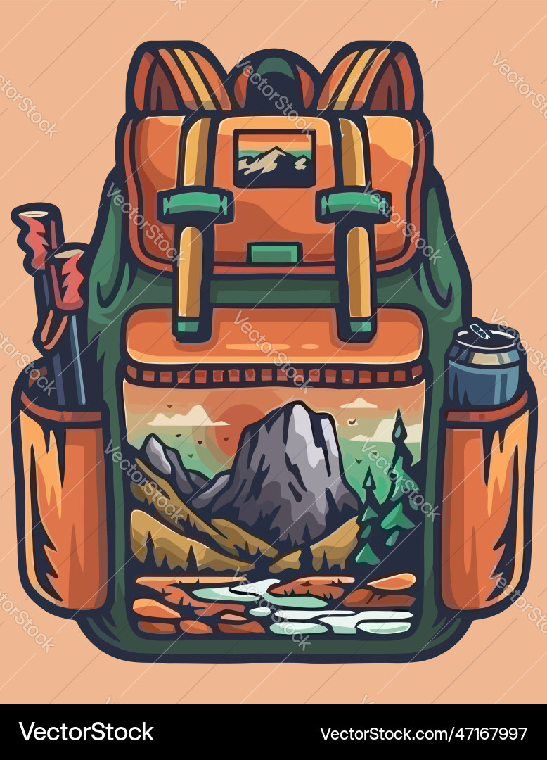 Pack a backpack for backpacking hiking adventure Vector Image