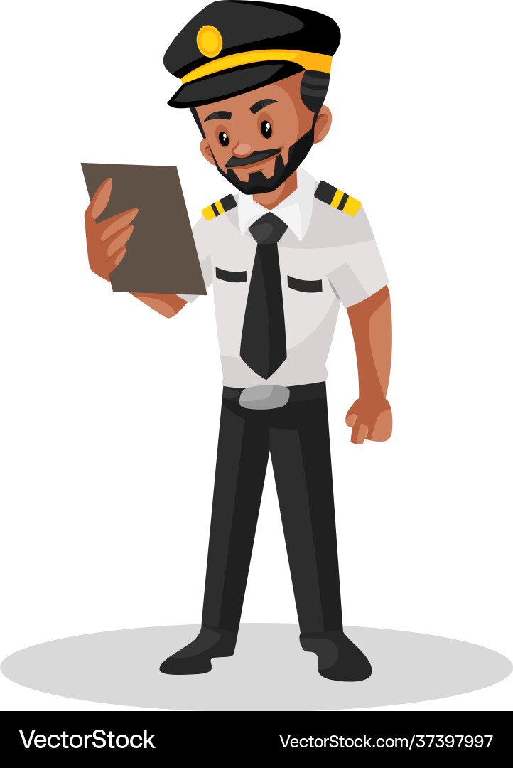 Pilot cartoon character Royalty Free Vector Image