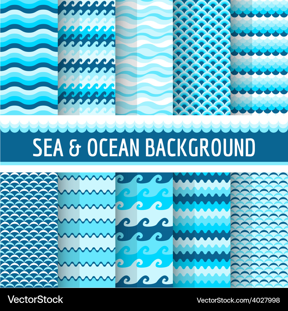 10 seamless nautical backgrounds Royalty Free Vector Image