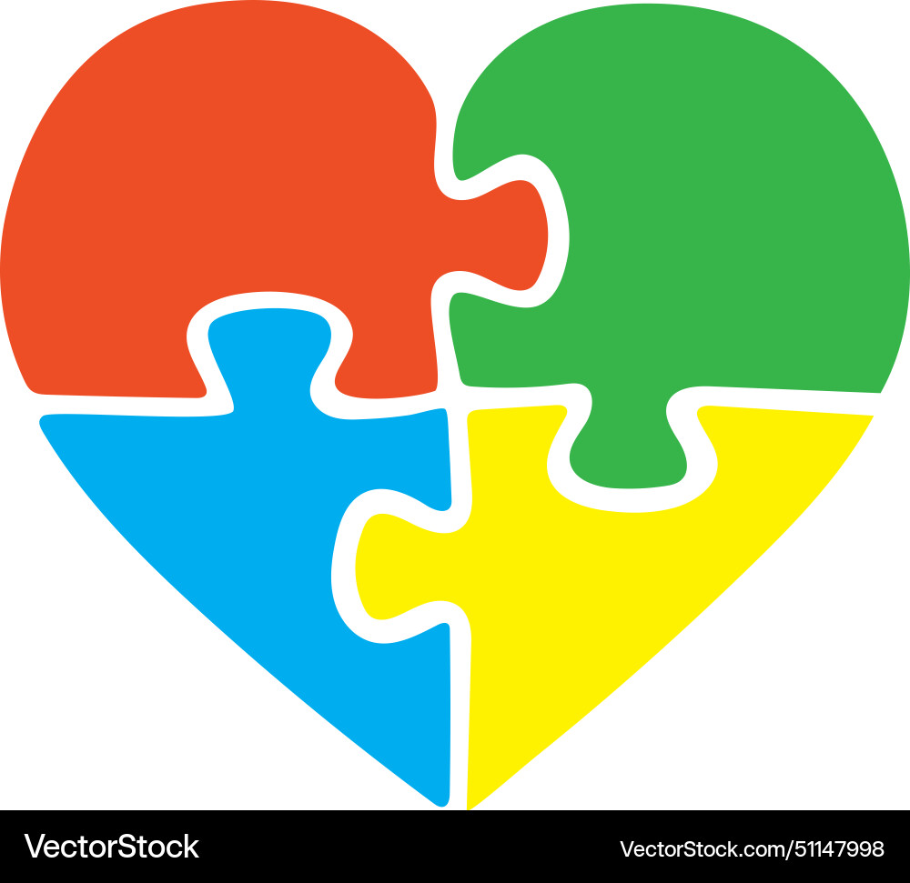 Autism awareness heart Royalty Free Vector Image