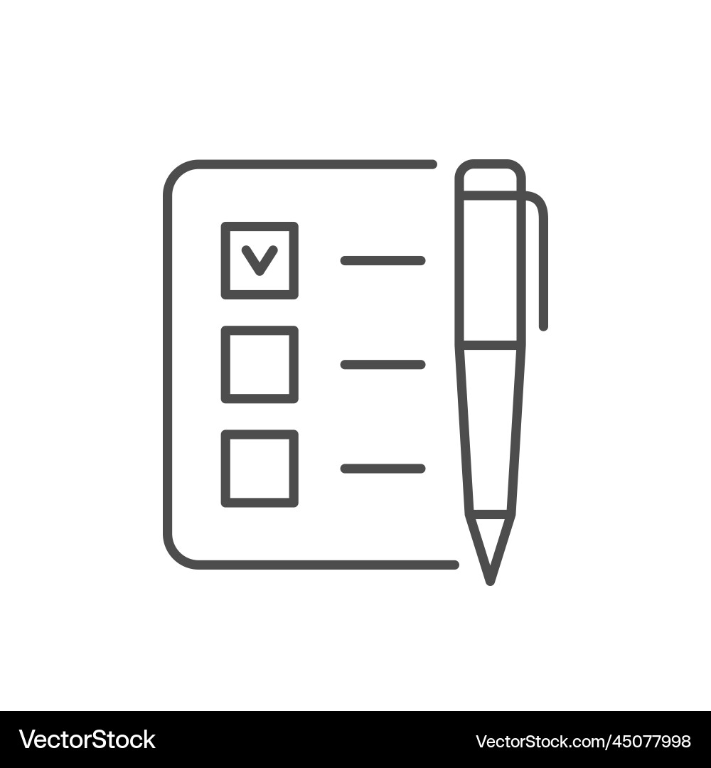 Ballot paper line outline icon Royalty Free Vector Image