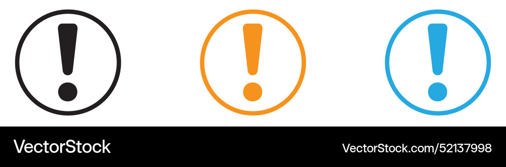 Exclamation mark logo set collection for web app Vector Image