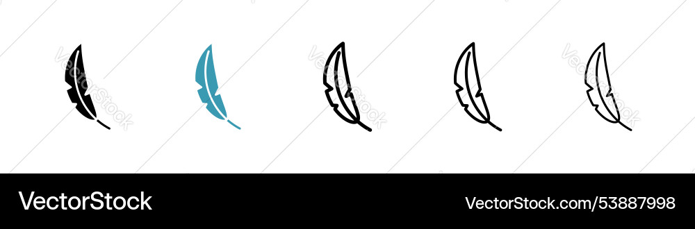 Feather icon set Royalty Free Vector Image - VectorStock
