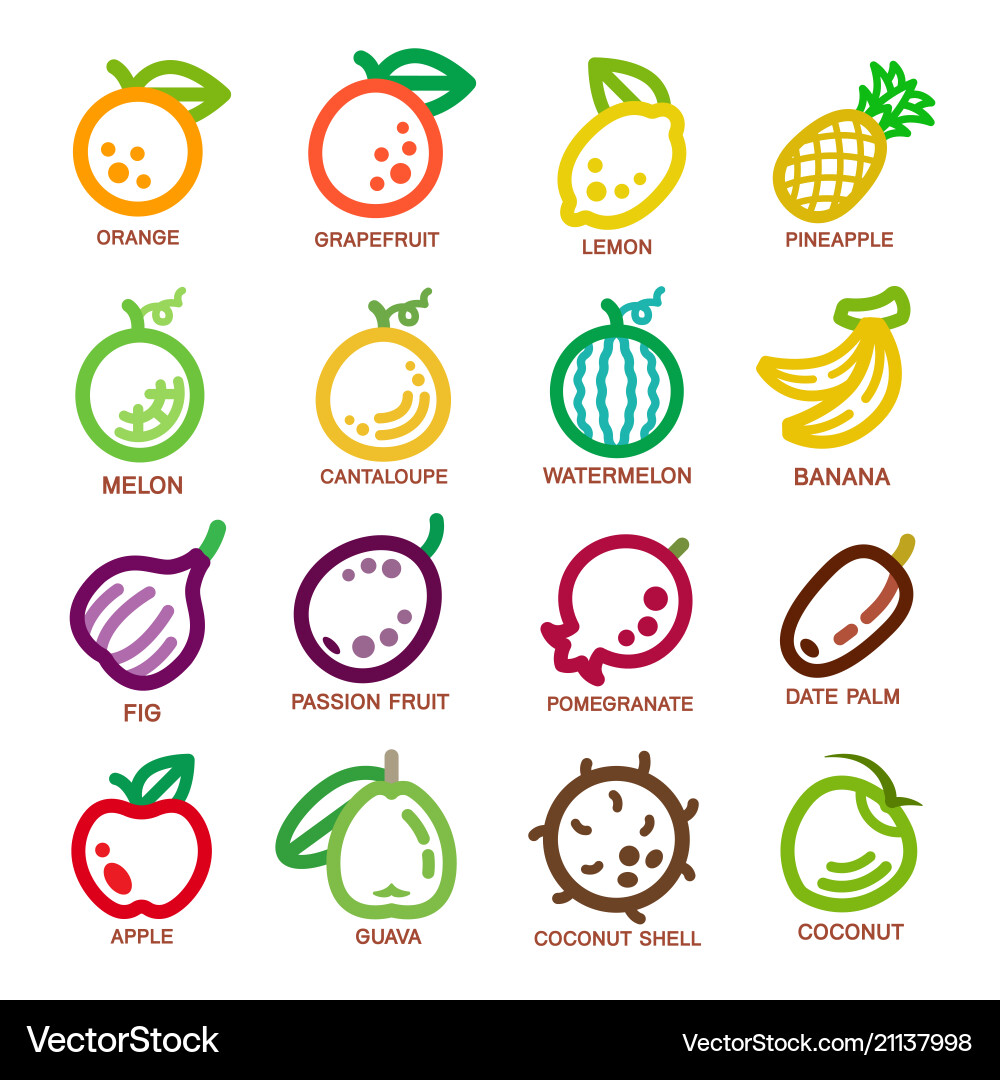 Fruit thin line icon Royalty Free Vector Image