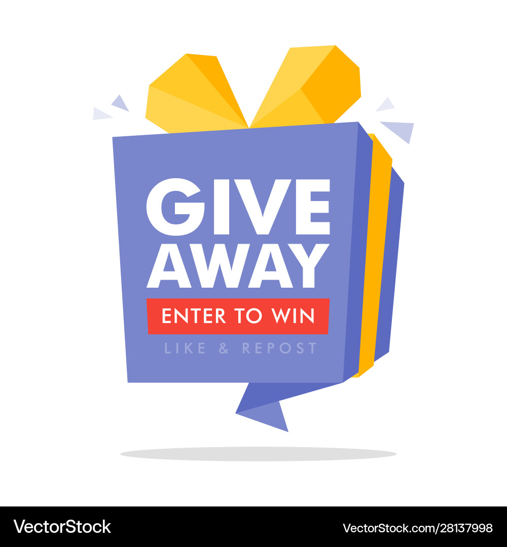 Giveaway enter to win poster template design Vector Image