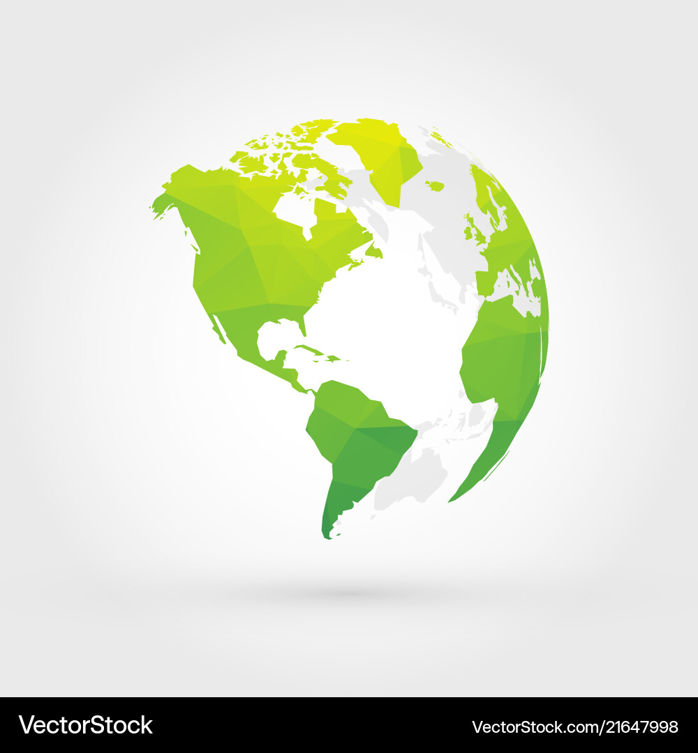 Green globe earth planet america Royalty Free Vector Image