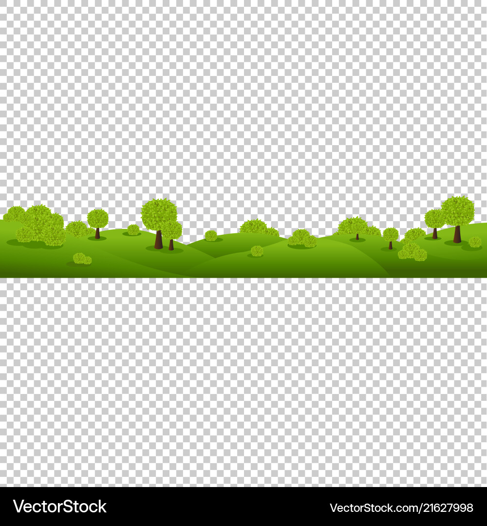 Green nature landscape isolated transparent Vector Image