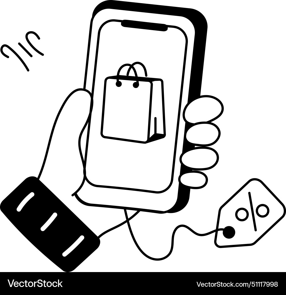Mobile shopping Royalty Free Vector Image - VectorStock