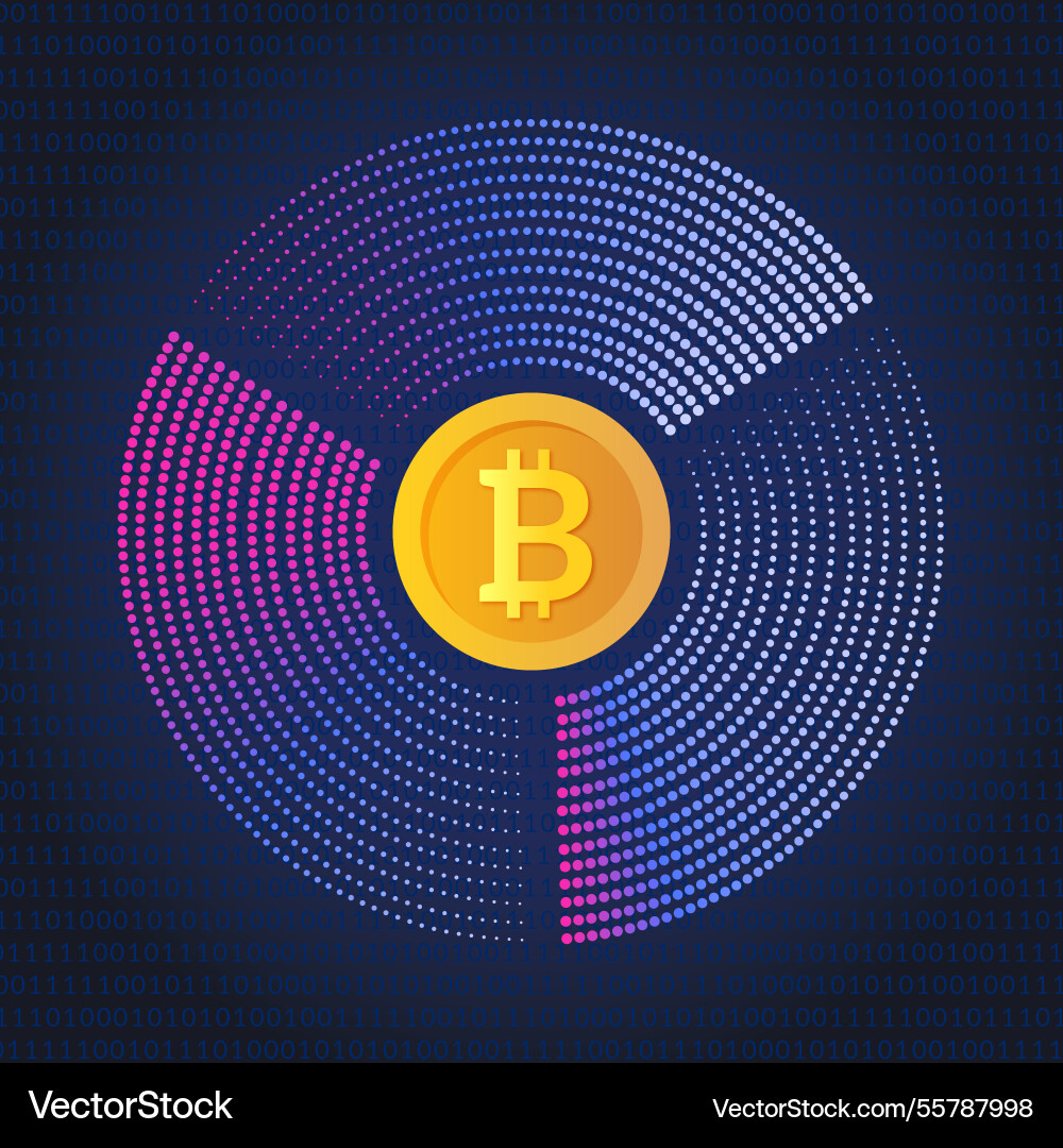 Modern circular bitcoin design Royalty Free Vector Image