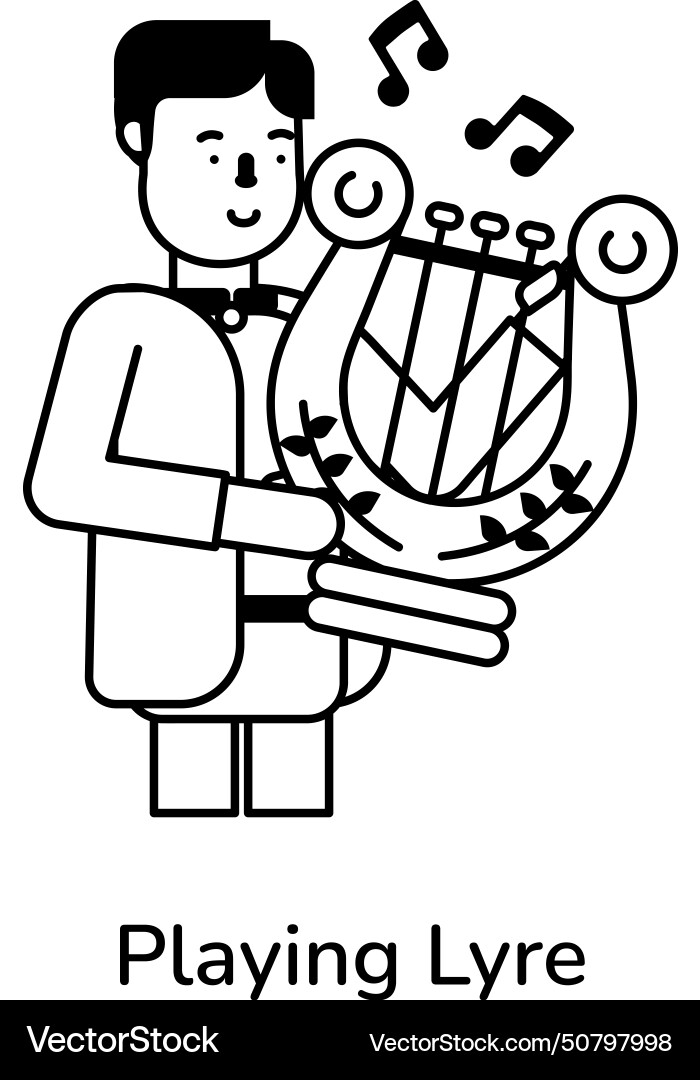 Playing lyre Royalty Free Vector Image - VectorStock
