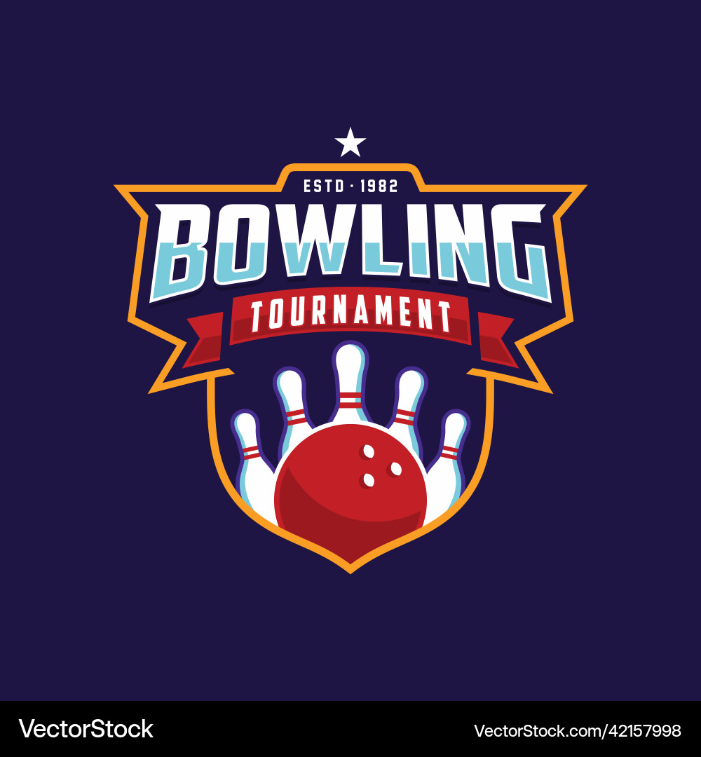 Professional bowling tournament badge logo design – Royalty-Free Vector ...