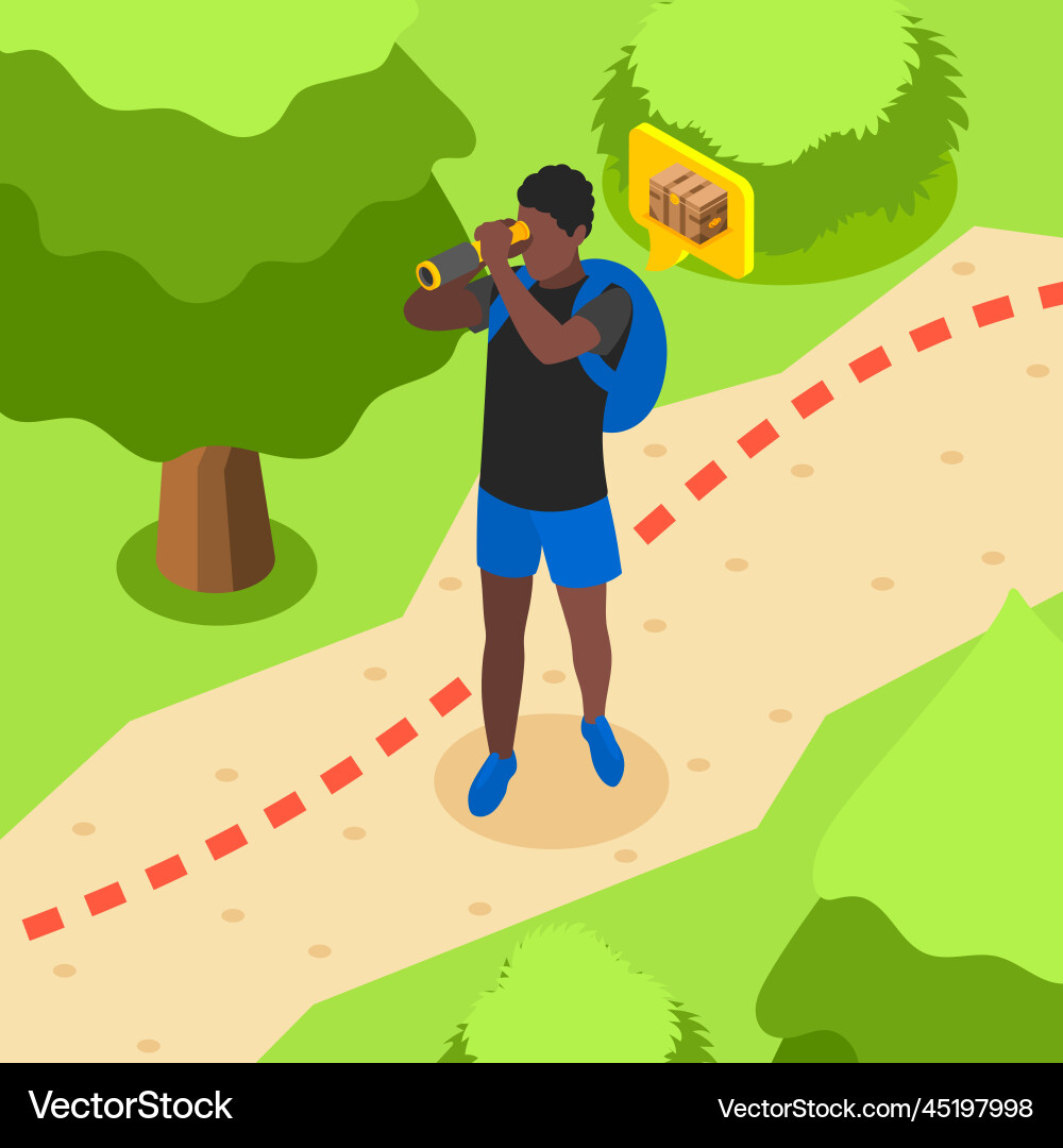 Treasure quest path composition Royalty Free Vector Image