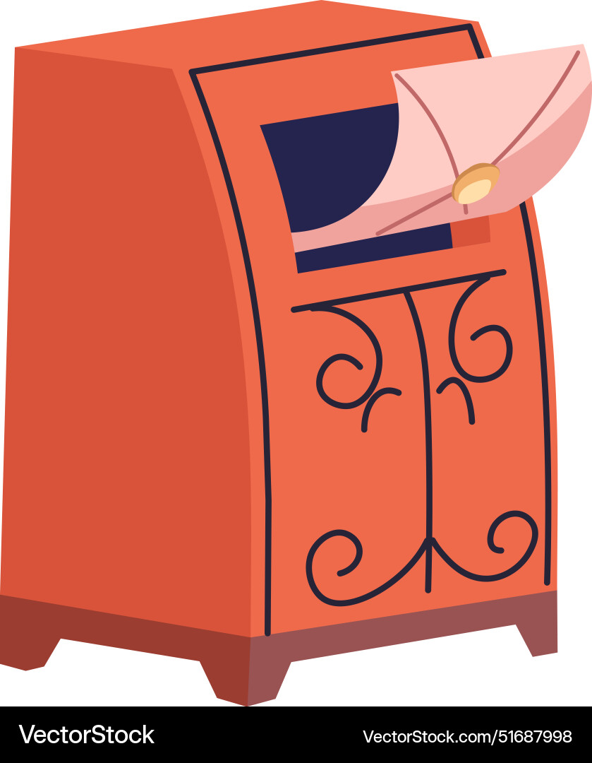 Vintage mailbox with envelope Royalty Free Vector Image