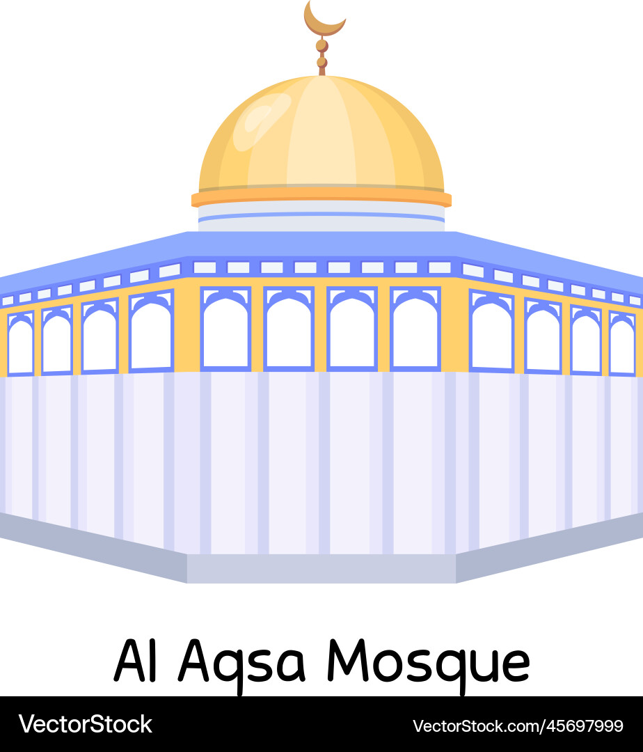 Al aqsa mosque Royalty Free Vector Image - VectorStock