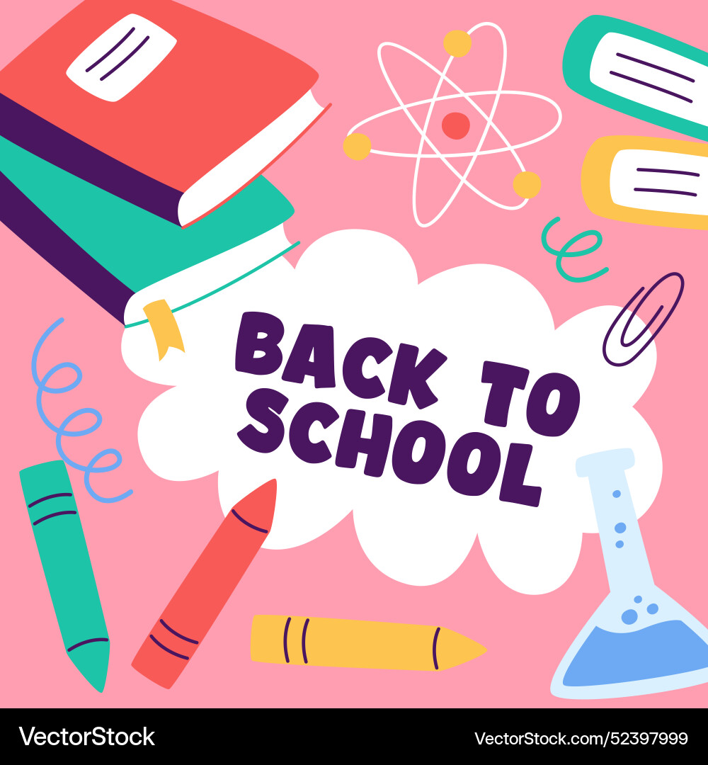Back to school poster Royalty Free Vector Image