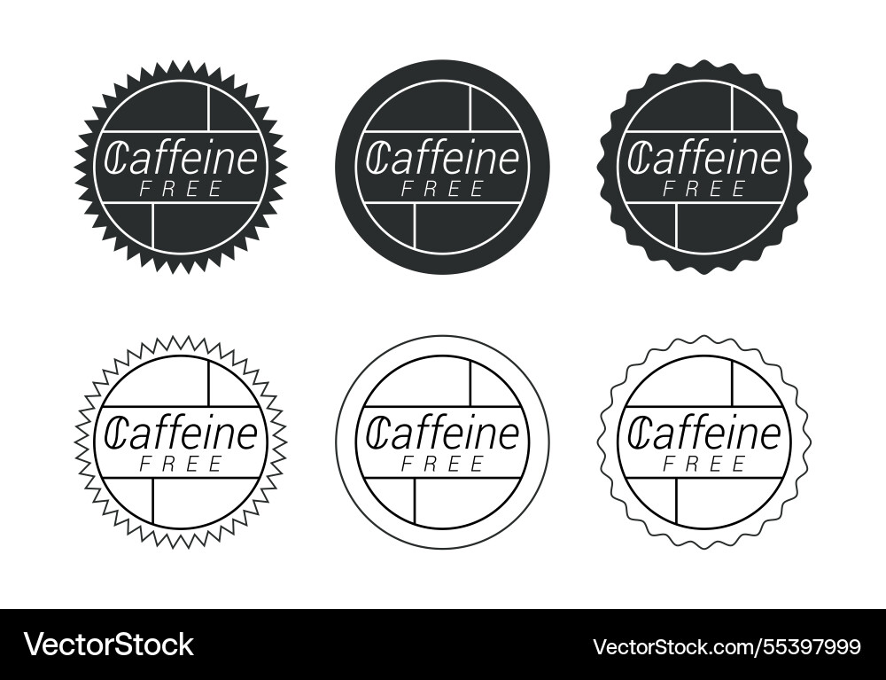 Caffeine Free Icon Set - No Badge Royalty Free Vector Image
