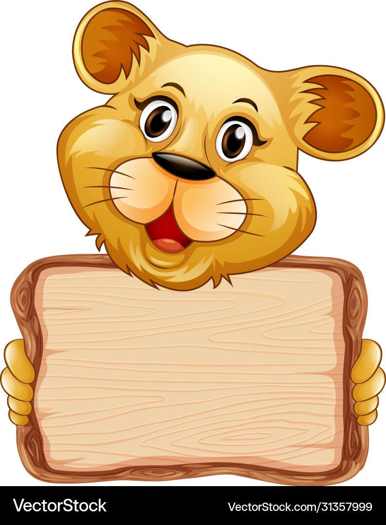 Cute Lion Board Template Royalty Free Vector Image