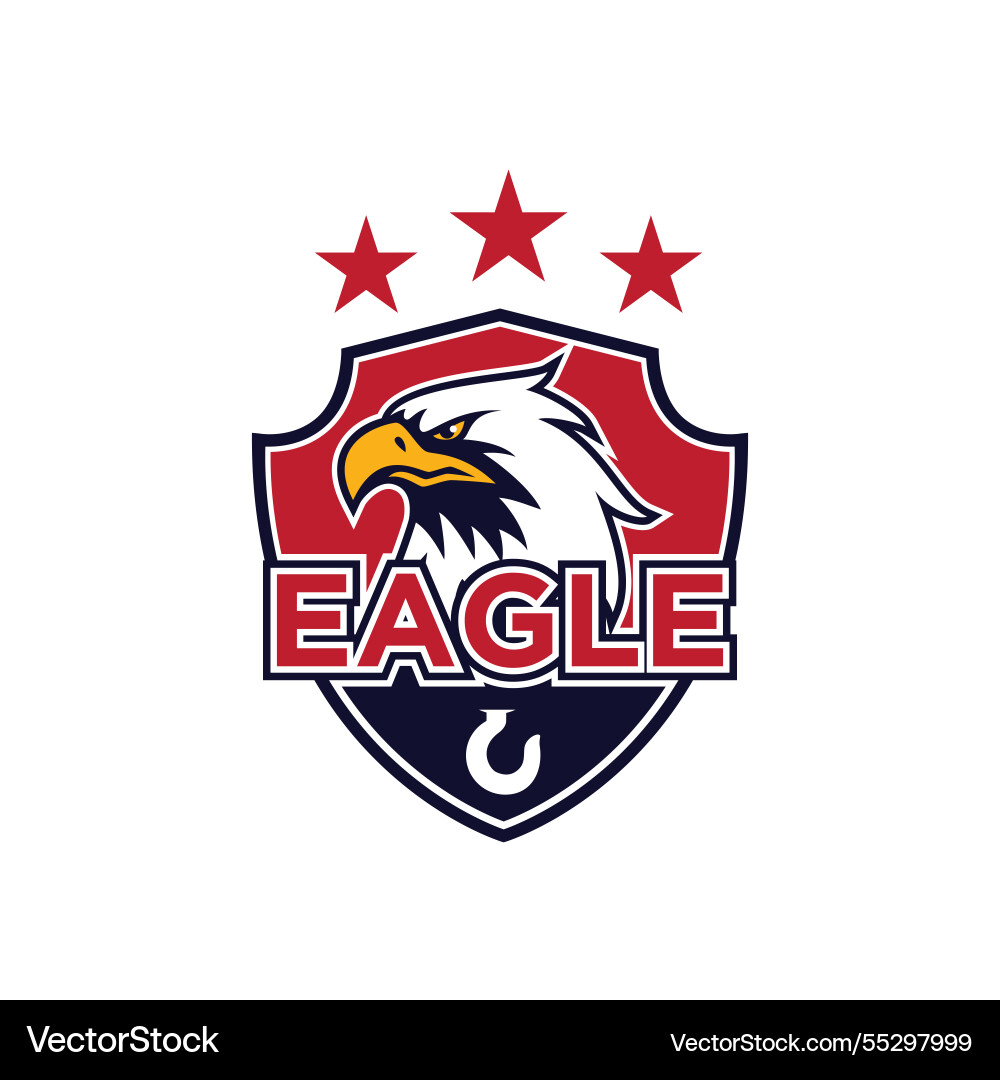 Eagle head inside a shield Royalty Free Vector Image